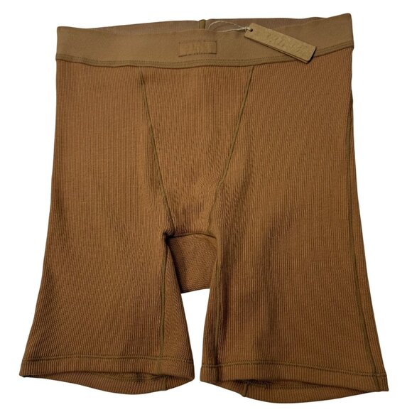 SKIMS | Shorts | Skims Cotton Rib Boxer Shorts Camel Xs | Poshmark